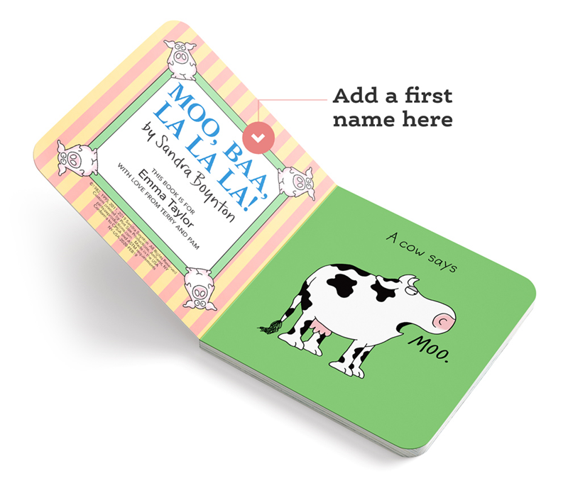 Personalized Sandra Boynton Moo Baa La La La Board Book